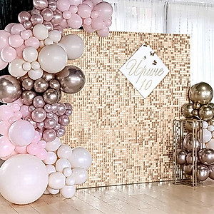 Champagne Shimmer Wall Backdrop Sequin Backdrop 6ftx4ft Glitter Party Backdrop for Bridal Shower Birthday Decorations Bachelorette Party Supplies