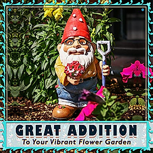 The Beautiful Gift of Flowers Gnome Decor - 9.5 Inches Tall - Hand Painted and Adorably Gnome Gifts Designed by Twig & Flower