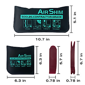 Sufford Air Wedge Bag, Commercial Grade Air Wedge Bag Pump Professional Leveling Kit & Alignment Tool for Cabinet, Appliance, Furniture, 2 Pack Inflatable Lifting Air Wedge Pump Bag, 300 LB Rating