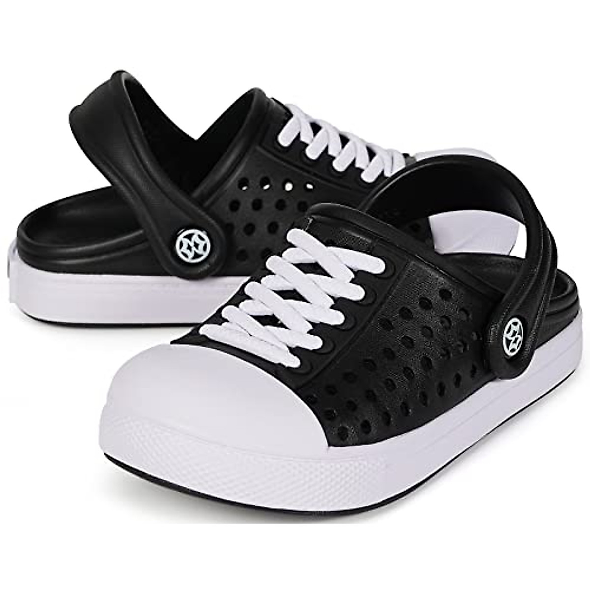 Eagsouni Little Kids Girls Garden Clogs Shoes Gardening Boys Soft Slides Sandal Summer Lightweight Outdoor Beach Pool Shower Mules Slippers Child Cute Slip On Black Size 12