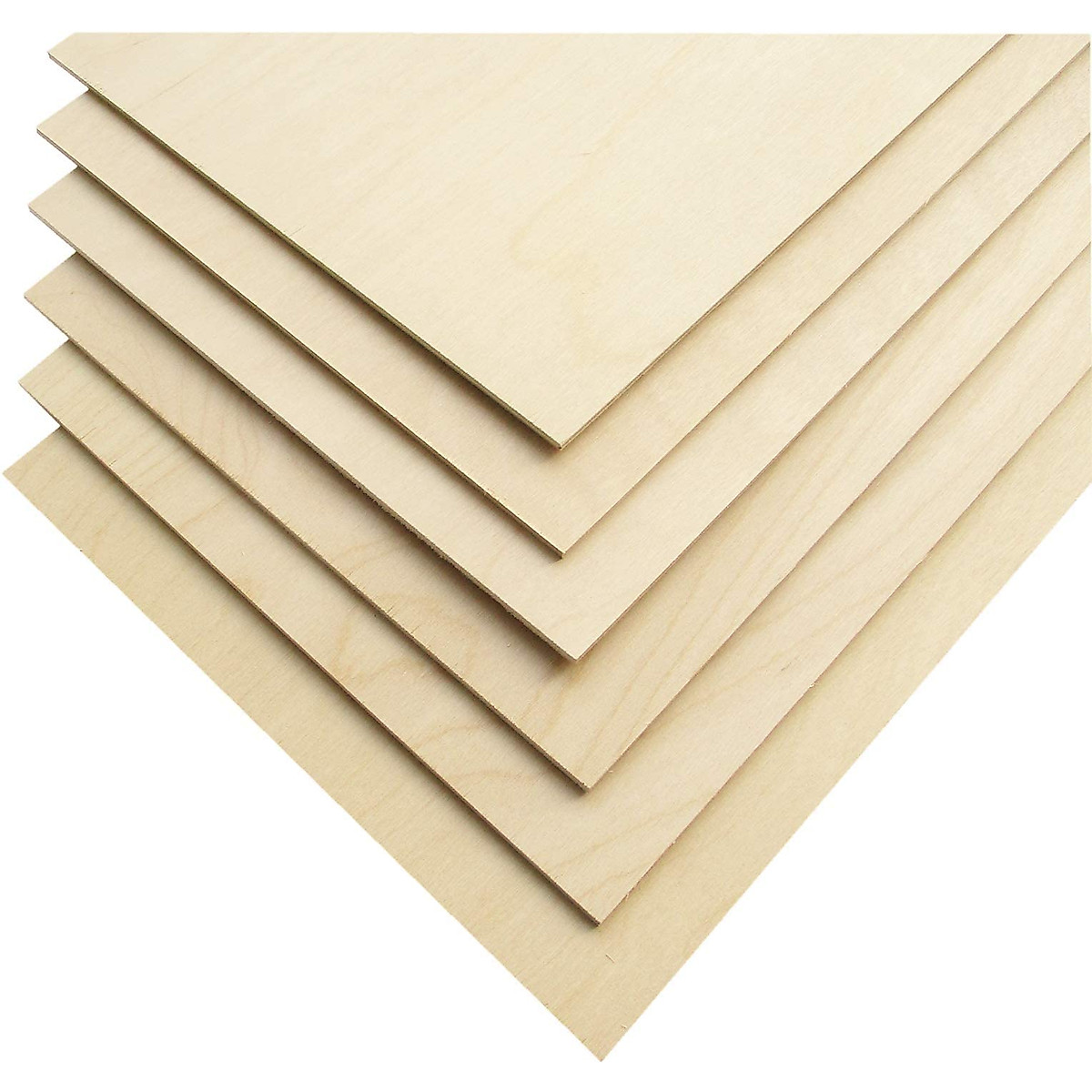 3 mm 1/8"x 8"x 12" Premium Baltic Birch Plywood with B/BB Grade Veneer 6 Flat Sheets for DIY Crafts and Arts, CNC Cutting, Wood Burning and Laser Projects
