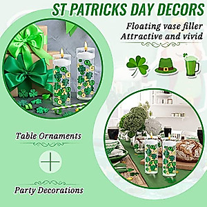 2106 Pieces St. Patrick's Day Vase Filler Shamrocks Ornament for Vase Filler Floating Candles for Vases Floating Candles Centerpiece for St. Patrick's Day Festival Party Table Home Decor