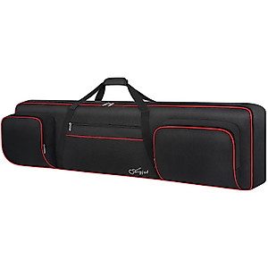 SNIGJAT 88 Key Keyboard Case Soft (Size: 53.5"x13.8"x6.8"), Padded Piano Case with Handle and Adjustable Shoulder Straps, Keyboard Gig Bag with 3 Pockets for Music Sheet Stand, Sustain Pedals, Cables