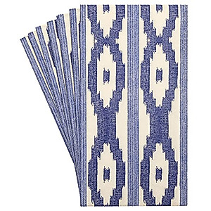 Decorative Paper Hand Towels Fingertip Towels Disposable Blue Bathroom Decor Modern Ikat Pak 64