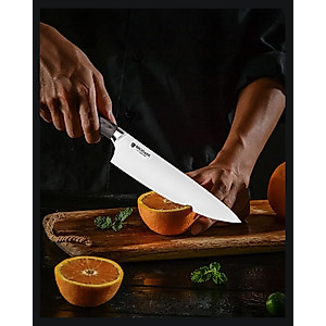 BRODARK Chef Knife Set Professional 4-Pieces kitchen knife, Ultra Sharp German Stainless Steel Knife with Kitchen Shears, Ergonomic Handle Full Tang Forged Gift with Premium Box