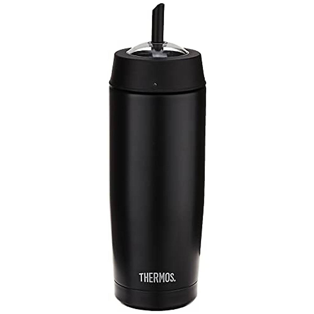 Thermos 18 Ounce Vacuum Insulated Cold Cup with Straw, Black