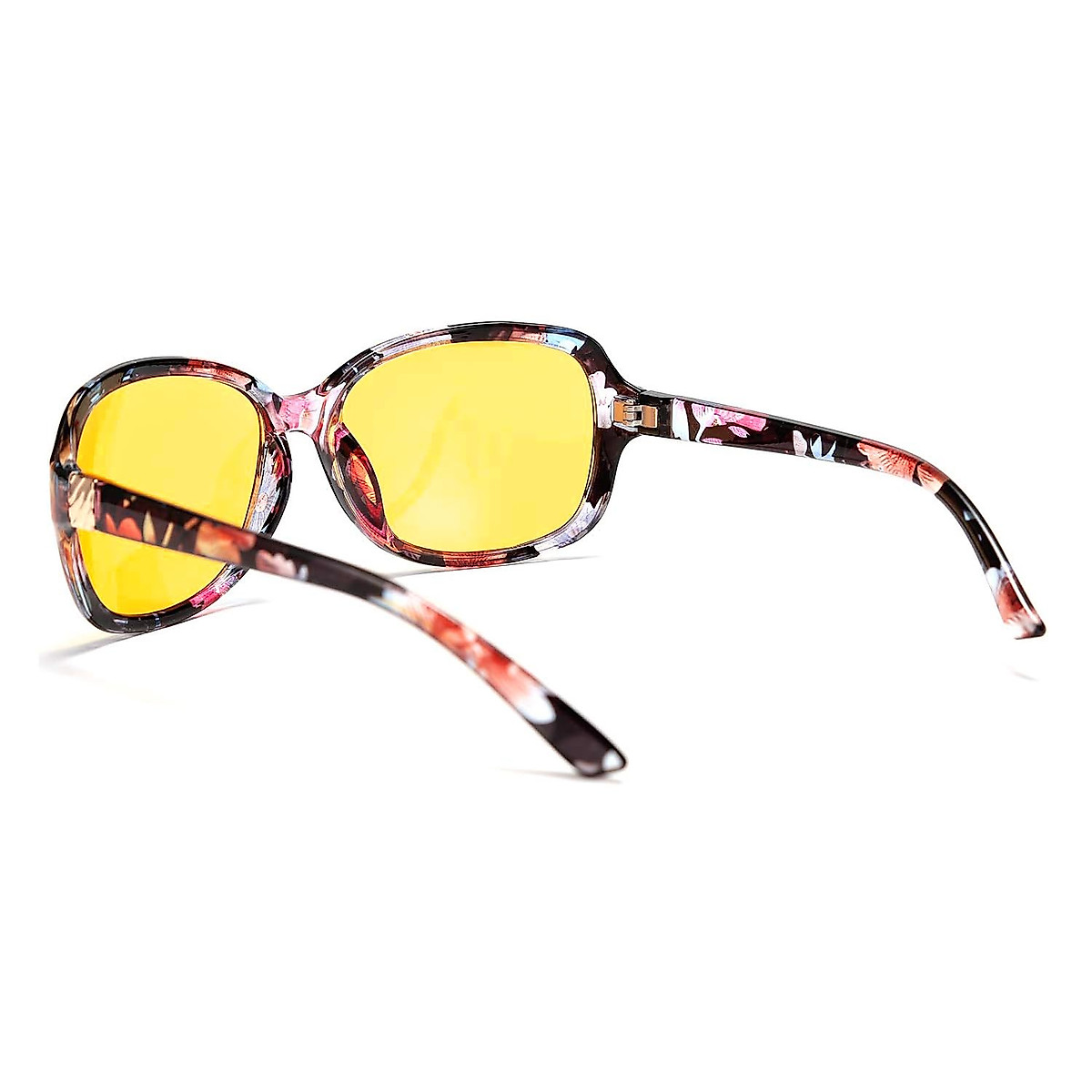 FEISEDY Classic Womens Night Glasses Driving Anti Glare Wrap Around Yellow Sunglasses B2548
