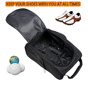 Golf Shoes Bag for Men Sport Bag - Zippered Storage Bag Travel Shoes Case carrier Tote Bag for Sport Golf Tennis and Other Accessories (Blue)