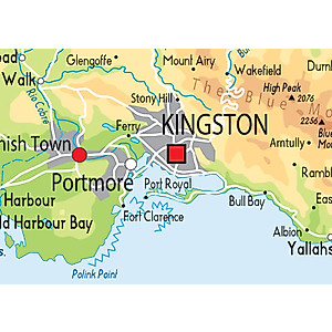 Pictorial Map of Jamaica - 23.4 x 16.5 inches - Paper Laminated