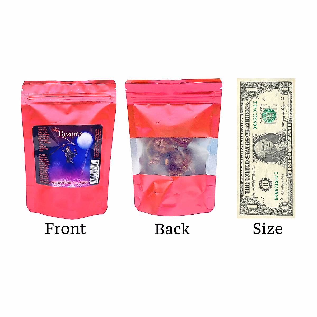 Carolina Reaper Chili Peppers Wicked Reaper World's Hottest Dried Spice Pack 5 +2 Free