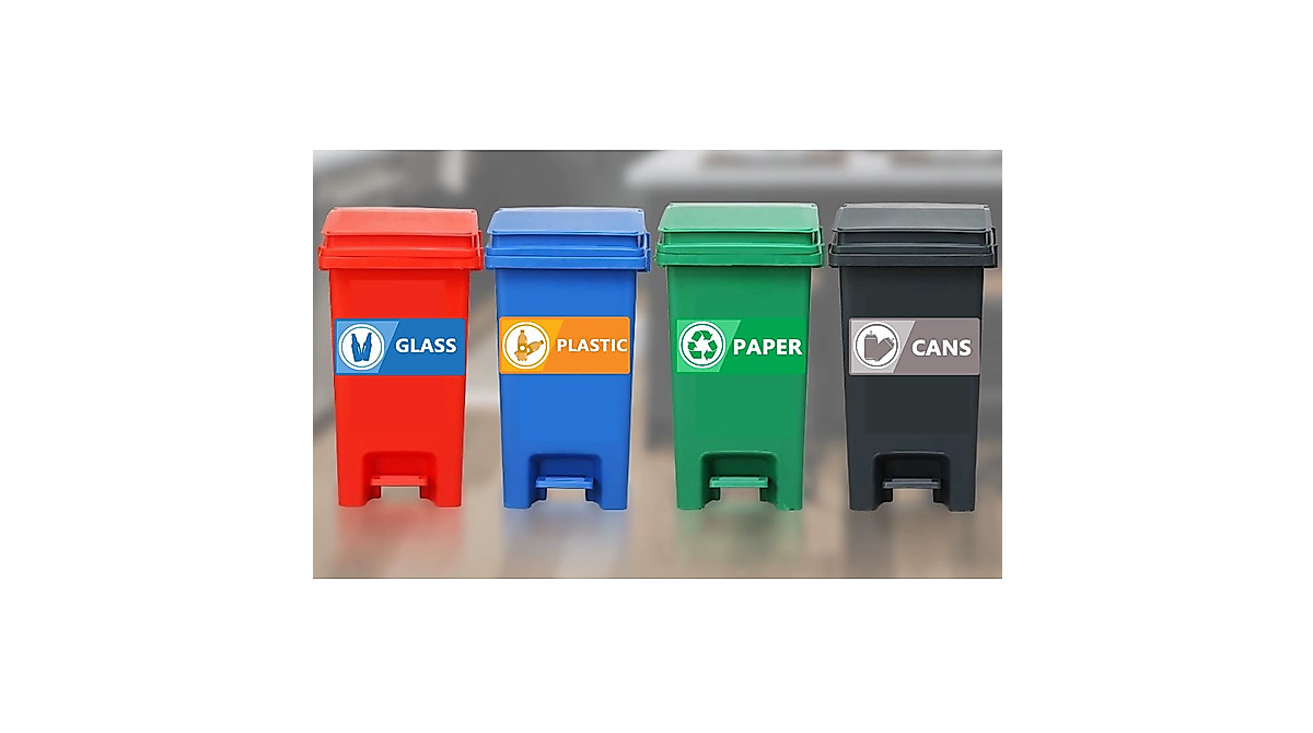Recycle Label Decal for Trash Can - 20 Waterproof Stickers for Home ...