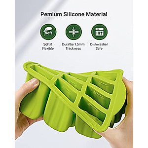 Popsicles Molds, 12 Cavities Silicone Popsicle Molds for Kids Adults Food Grade Popsicle Maker Molds BPA-Free Ice Pop Mold Homemade Ice Pop Maker with Popsicle Sticks, Popsicle Bags, Cleaning Brush