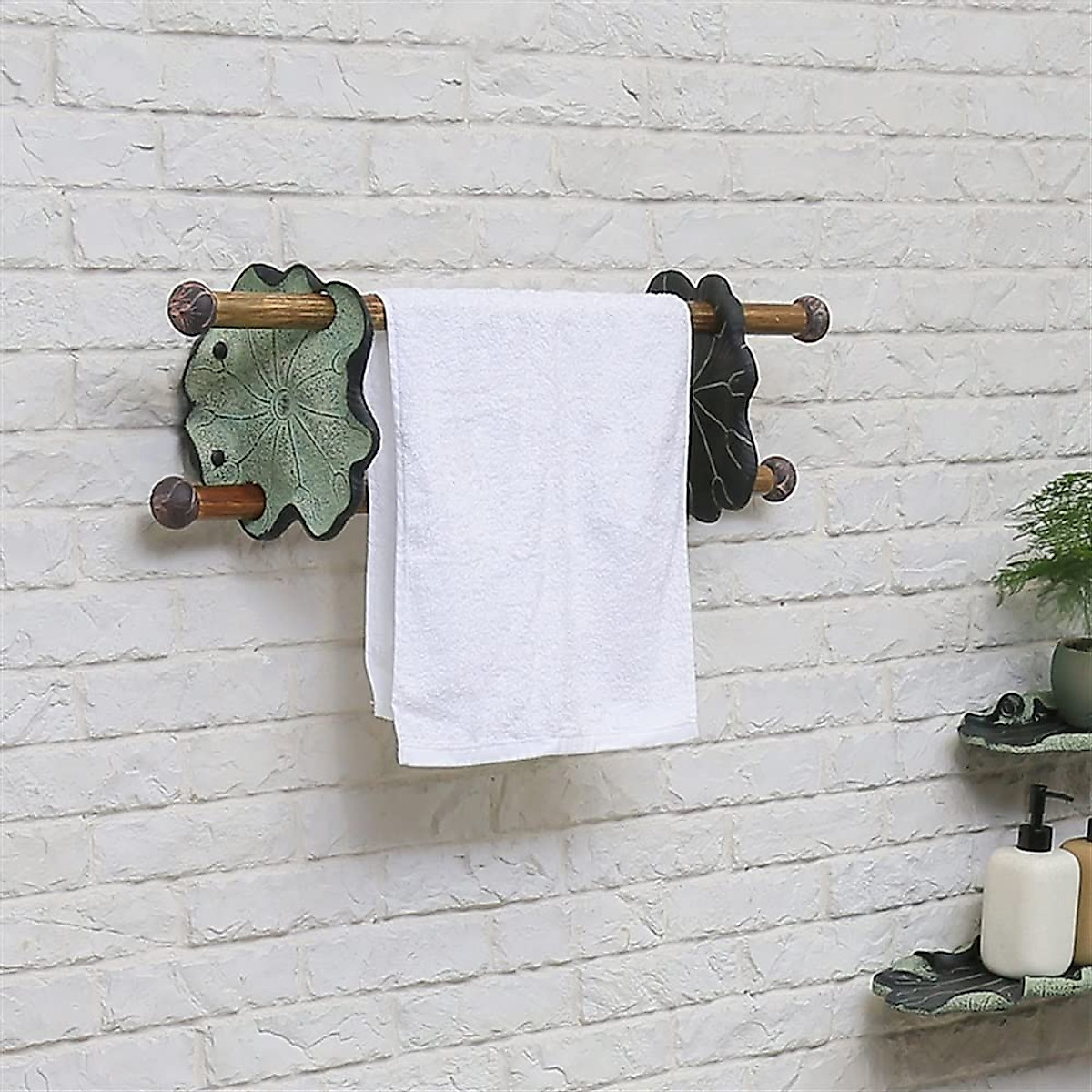 Bath Towel Bar Personality Retro Bathroom Rack Holder, Antique Bathroom Creative Art Hand Wash Towel Rack Towel Bar Rail Towel Holder