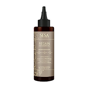 SESA Ayurvedic Regain 2 Step Hair Oil Growth Kit With 26 Herbs And 6 Essential Oils Promotes Hair Growth Reduces Hair Fall With Massager Natural Hair Oil For Women And Men, 100 Ml or 3.38 oz
