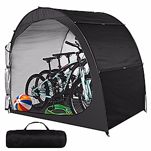 H&ZT Oversized Bike Storage Tent - 47" Depth Storage for Over 3 Bikes Waterproof Anti-uv Outdoor Bicycle Cover, Lawn Mower Garden Tools Shed, Backyard Storage Room Tent Shelter W/Fixing Peg & Ropes