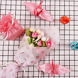 MAMUNU 120 Sheets Light Pink Tissue Paper Set, Metallic Gold Design Gift Wrapping Tissue Paper for Home, Kitchen, Packing, DIY Crafts (20 Sheets Each of 6 Patterns, 50CM X 35CM)