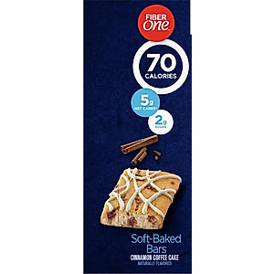 Fiber One 70 Calorie Soft-Baked Bars, Cinnamon Coffee Cake, 18 ct