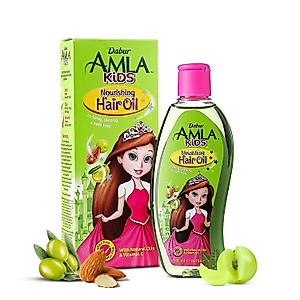 Dabur Amla Hair Oil - Natural Formula for Kids' Long, Strong, and Healthy Hair - Enriched with Olive and Almond - 200 ML Pack of 1