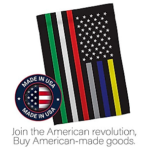 Americana Home & Garden US First Responders Line Garden Flag EMT Paramedic EMS Nurse Emergency Medical Technician Supoort House Decoration Banner Small Yard Gift Double-Sided, Made in USA