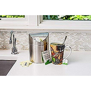 ZHOUWHJJ Mini Countertop Brushed Stainless Steel Swing Lid Trash Can Set, Come with Trash Bag, 1.5 L / 0.40 Gal, Multiple Color Options, Silver