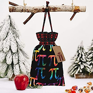 Christmas Drawstring Gift Bags Pi-Math Buffalo Plaid Drawstring Bag Party Favors Bags