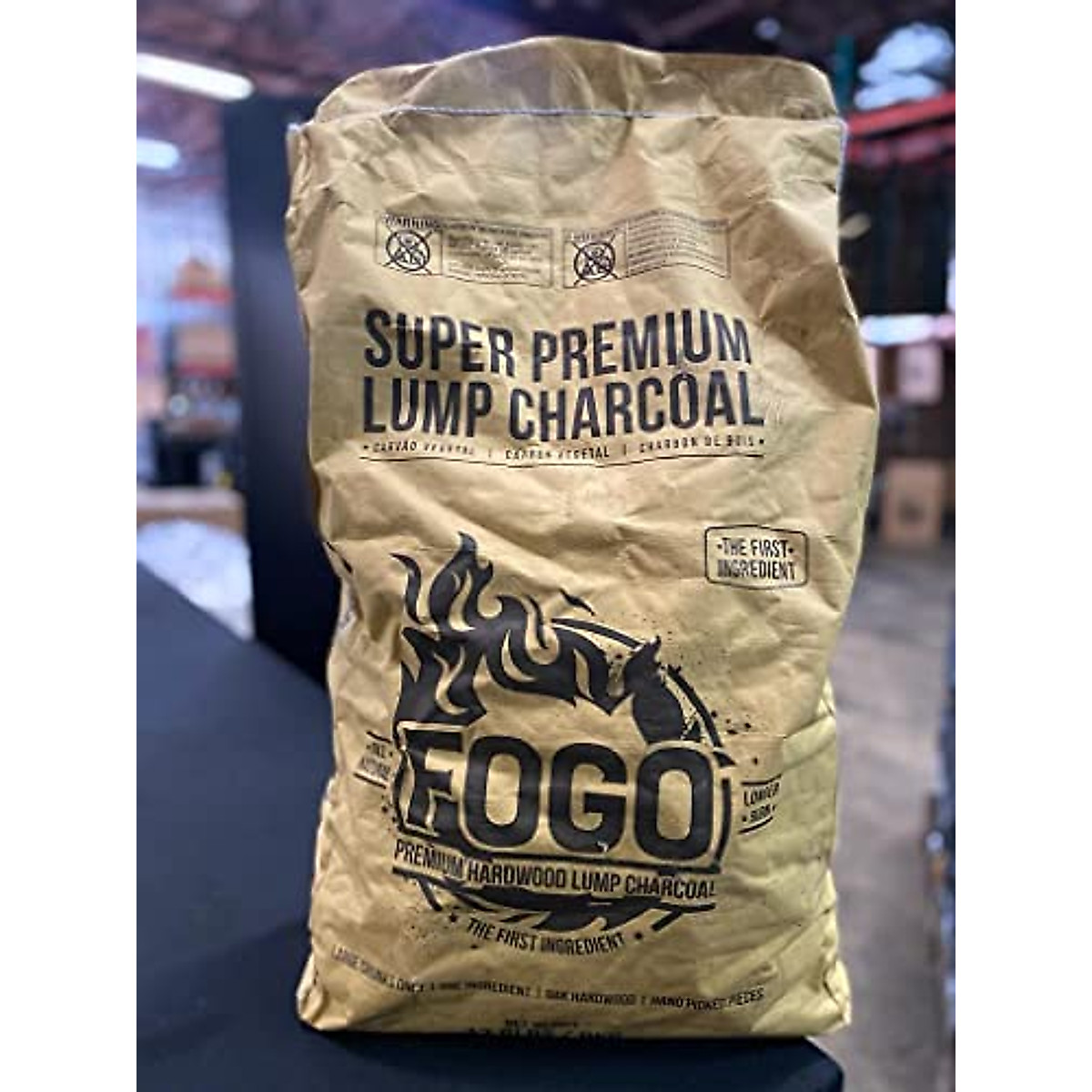 FOGO Super Premium Hardwood Lump Charcoal, Natural Large Sized Lump Charcoal, 17.6 Pound Bag and FOGO Fogostarters Natural Fire Starters, 30 Count Box, Bundle