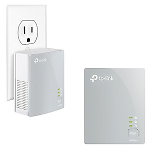 TP-Link AV600 Powerline Ethernet Adapter - Plug&Play, Power Saving, Nano Powerline Adapter(Tl-PA4010 Kit) with AmazonBasics RJ45 Cat-6 Ethernet Patch Internet Cable - 10 Feet (3 Meters) Bundle