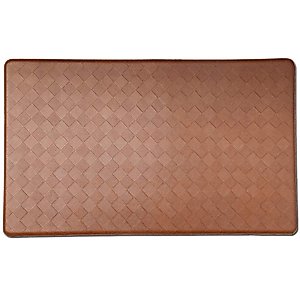 YUANIMAT Kitchen Anti Fatigue Floor Mat,Cushioned Anti-Fatigue PVC Kitchen Rugs - Ergonomic Comfort Rug for Kitchen,Office,Sink,Laundry -Non-Slip Standing Desk Mat (29.5 Inch x 17.7 Inch, Grid-Brown)