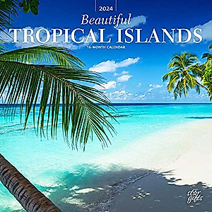 Beautiful Tropical Islands | 2024 12 x 24 Inch Monthly Square Wall Calendar | Sticker Sheet | StarGifts | Scenic Travel Photography