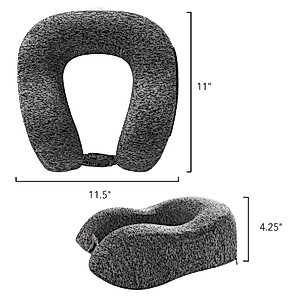 Truwelby Travel Pillow, Neck Pillow Memory Foam Neck Pillow for Travel, Airplane Travel Kit with 3D Contoured Eye Cover Earplugs Standard Airplane Pillow Cooling Travel Head Support Pillow