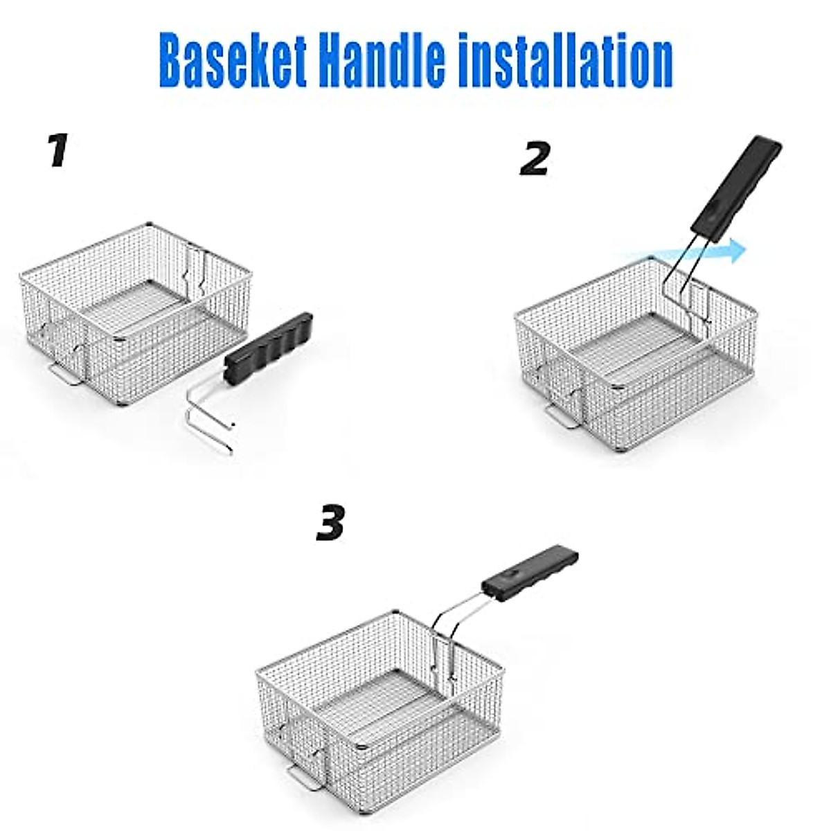 HOOCOO Commercial Electric Deep Fryer, Dual Tank Stainless Steel Deep Fryer with 2 Basket & Lid Capacity 2 x 10L Countertop Fryers for Home Kitchen and Restaurant 3600W 120V (10L 120V 1800W)