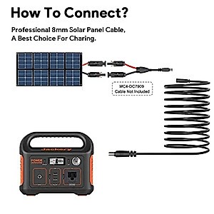 MJPOWER 20Ft Jackery Extension Cable 14AWG 6M 8mm DC Power Plug fit Between Jackery SolarSaga 100W/60W Solar Panel and Jackery Portable Power Station Explorer 1000/880/500/300/240/160 Solar Generator