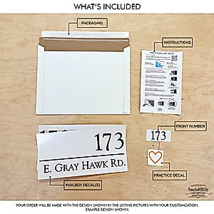 Personalized Mailbox Numbers - Street Address Vinyl Decal - Custom Decorative Numbering Street Name House Number Gift E-004d - Back40Life