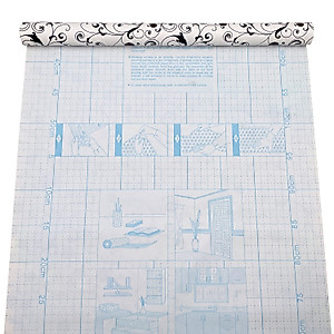 Yifely Black Vine Shelf Liner Self-Adhesive Furniture Paper DIY Dresser Drawer Covering Sticker 17.7 Inch by 9.8 Feet