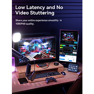 Video Capture Card - SOOMFOM Dual HDMI Input Game Capture Card with 1080P60 HDMI Loop-Out, Stream and Record at 1080P 60fps for Live Streaming, Conference and More