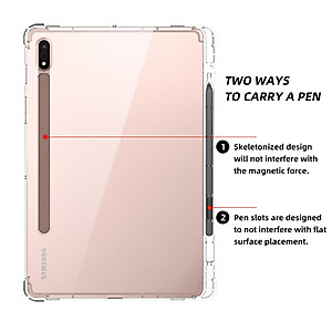 Diamond Case for Samsung Galaxy Tab S8+/ S7+/ S7 FE 12.4", Slim Fit Hard Tablet Case with Non-Slip TPU Bumper for Galaxy Tab S8+ 2022 Released with Pen Holder