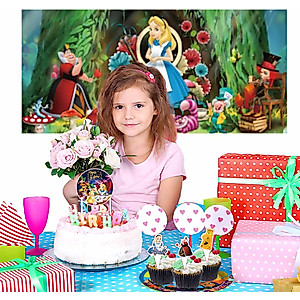 Alice in Wonderland Birthday Party Supplies Decorations Cake Topper Balloons Favors Backdrop Banner Decor