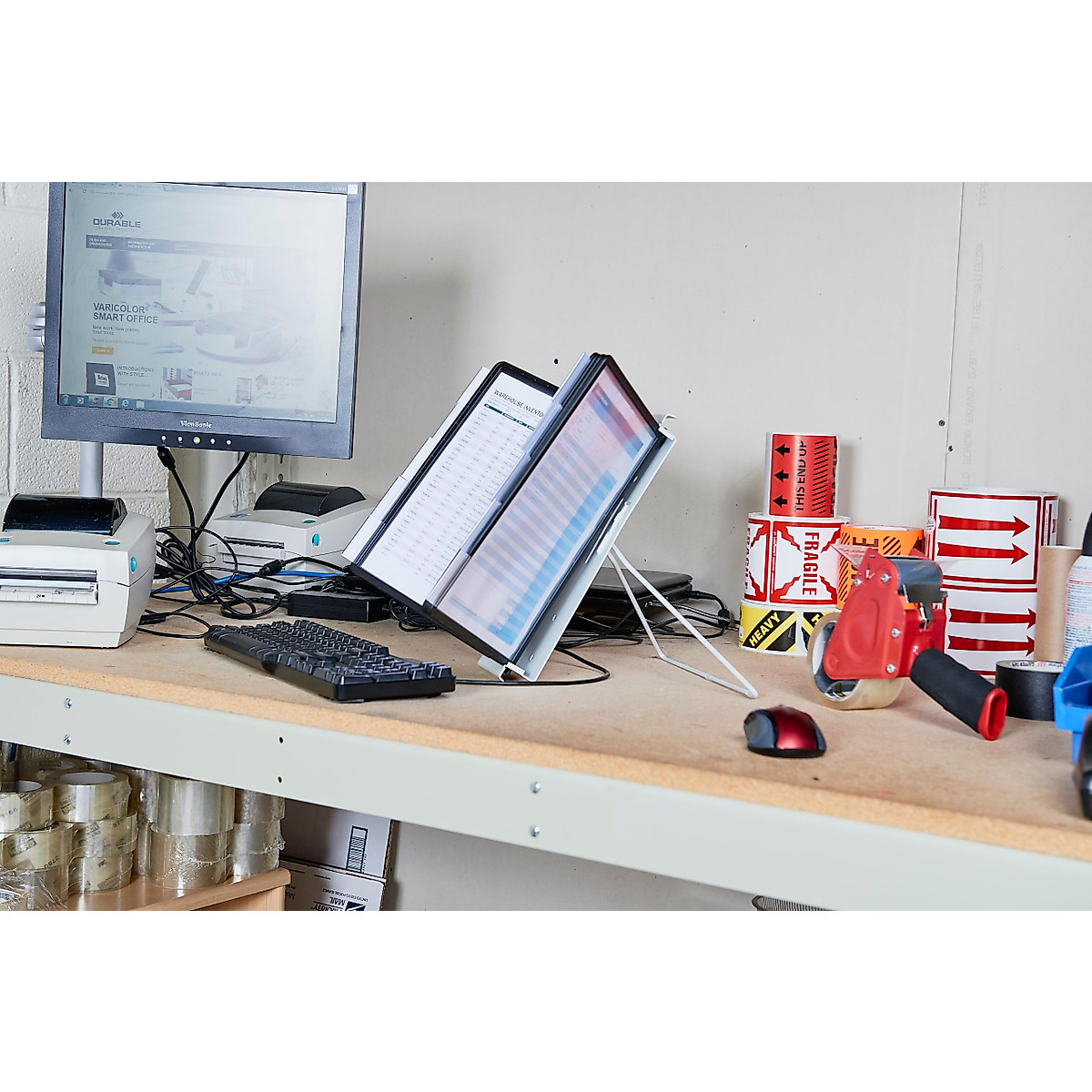 DURABLE Desktop Reference System, 10 Double-Sided Panels, Letter-Size, Black, INSTAVIEW Design (561201)