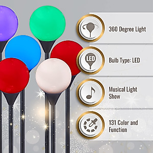 Aurio Outdoor Garden Pathway Yard Spikes, Color Changing Lights with Bluetooth Speaker, Smart Pixel Bulbs, 15-Pack