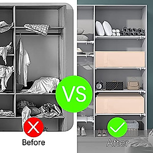 Toplive 2 Pack Extra Large Clothes Storage Bag, Double Zipper Clothes Organizer with Clear Window for Store Quilt, Blanket, Pillow, Bed Sheet, Jacket, XL+XL