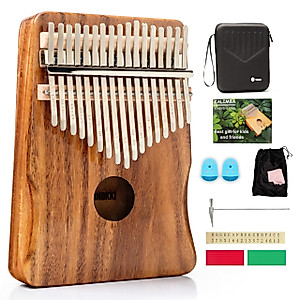 UNOKKI Kalimba 17 Key Thumb Piano | Solid Koa Acacia Wood Mbira - Premium, Lightweight & Durable | Includes Waterproof Case, Hand Rest & More | Reduce Stress & Promote Well-Being | Ideal Birthday Gift