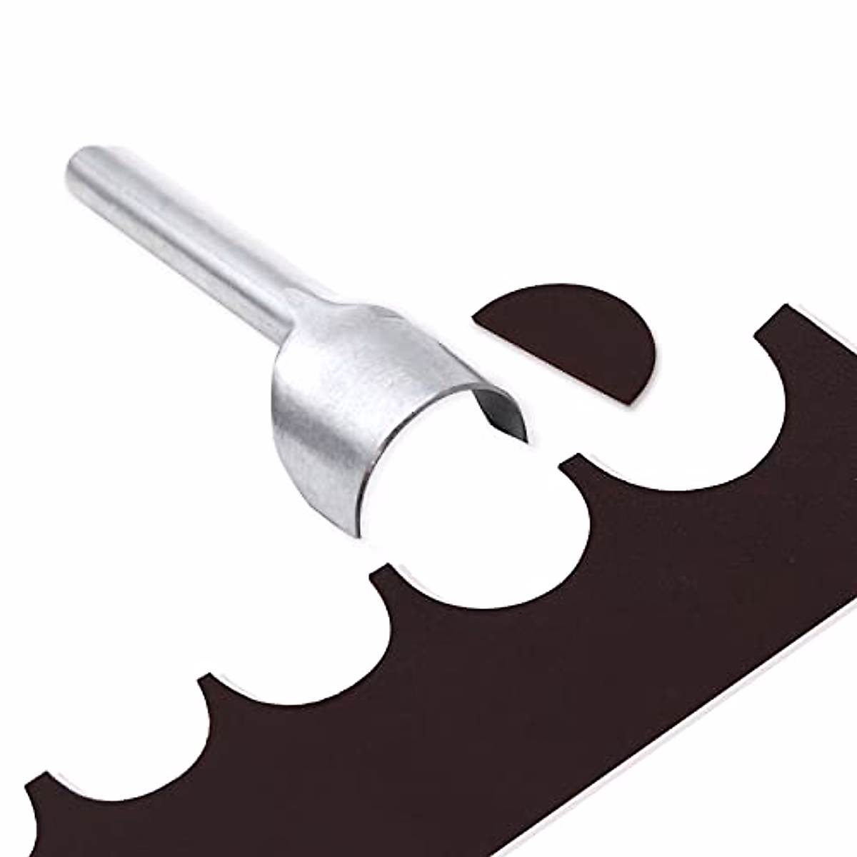 7Pcs Leather Half-Round Cutter Punch Trimming Perforated Leather Craft Tools Slot Punch for Making Wallets, Belts and Purses (Silver,)