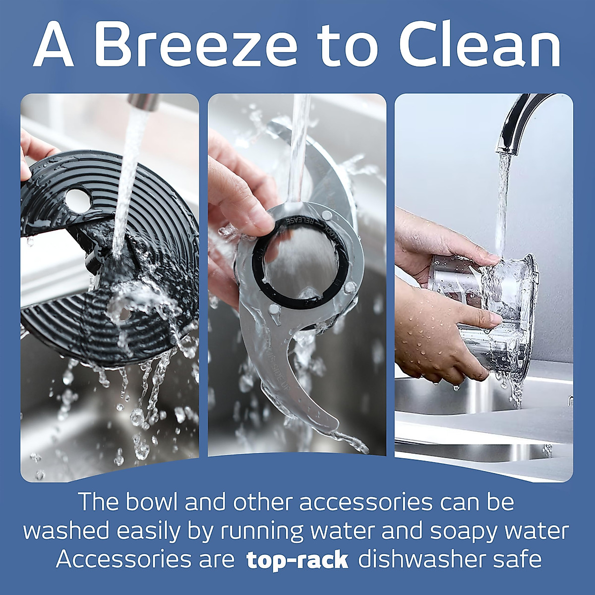 Magiccos 14-Cup French-Fry-Cutter Storage-Drawer Food-Processors - Large Feed Chute, Built-in Storage Drawer, Cheese Shredding, Meat Chopping, Shredding and Slicing, Mixing and Doughing, for Home Use