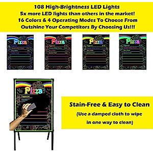 Montex LED Message Board 32" x 24" Self-Standing LED Signs, Menu Board with Adjustable Height, Aluminum Frame and High Brightness, No Installation Needed for Stores, Bars, Restaurants