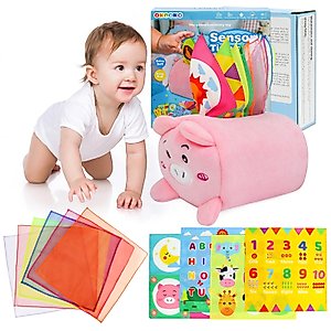 OKOOKO Tissue Box Toy for Baby 6 to 12 Months Soft Stuffed Sensory Toy Strengthen Pincer Grasp Montessori Early Educational Preschool Learning Toy for Newborn Baby Infant Toddler Kid