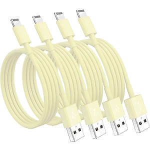 4 Pack [Apple MFi Certified] Apple Charging Cables 6ft, iPhone Chargers Lightning Cable 6 Foot, Fast iPhone Charging Cord for iPhone 14/14Pro/13/13Pro/12/11/11Pro/11Max/ X/XS/XR/XS Max/8, ipad(Yellow)