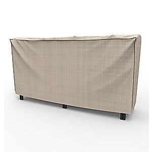 Budge P9A12PM1 English Garden Log Rack Cover Heavy Duty and Waterproof, 2' L x 8' W x 4' H, Tan Tweed