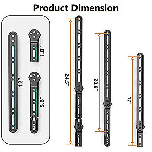 WALI Soundbar Mount Bracket, for Mounting Under or Above TV, with 2 Adjustable Extension Arms, Fits Most 23 to 65 Inch TVs and Sound Bar up to 33lbs (SBR204), Black