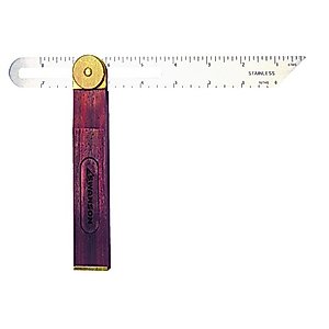 Swanson Tool Co TS149 9 inch Sliding T-Bevel with Brass Bound Hardwood Handle and Inches/Metric Marks (22 CM)