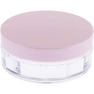 AKOAK Capacity 10 ml(0.33 oz) No Leaks Empty Reusable Plastic Loose Powder Compact Container DIY Makeup Powder Case with Sponge Powder Puff,Elasticated Net Sifter and Pink Threaded Screw Lid